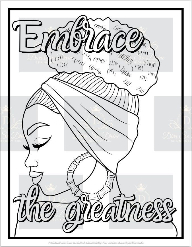 Black Woman Affirmations Coloring Book - Etsy