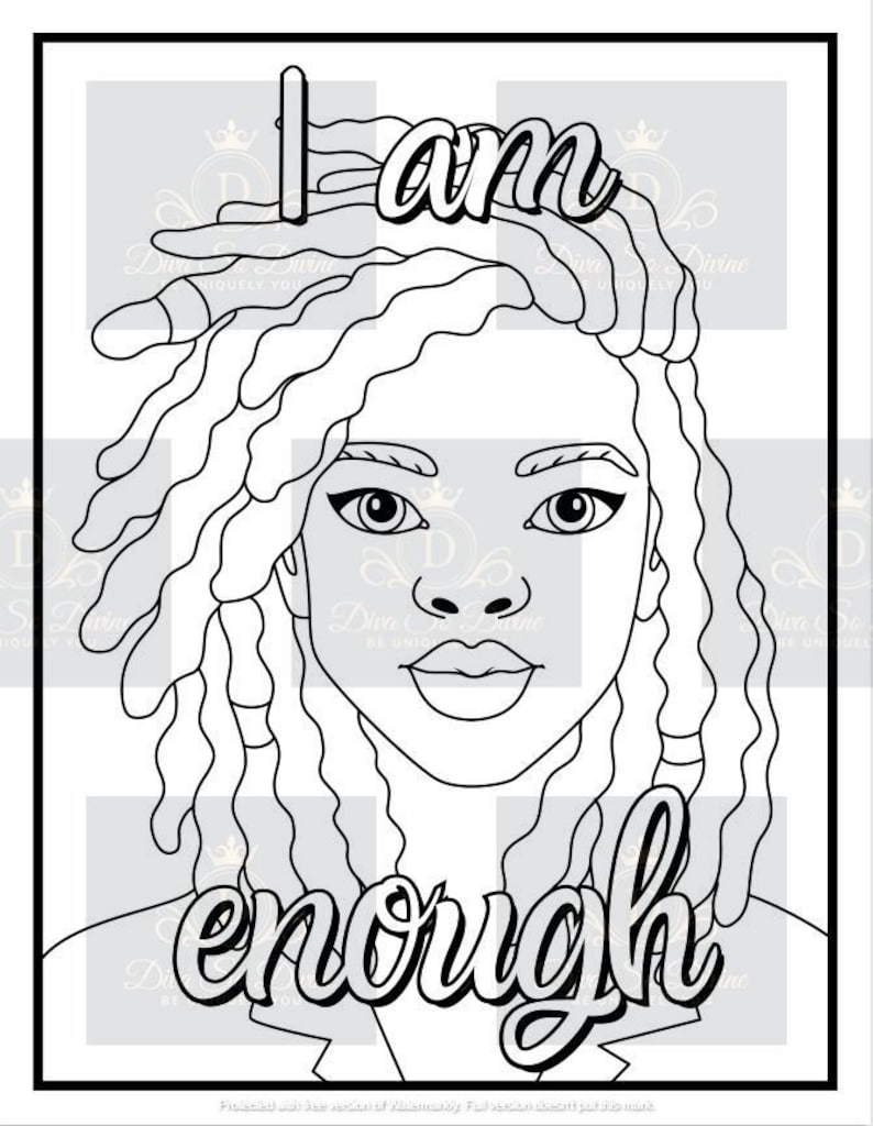 Black Woman Affirmations Coloring Book - Etsy