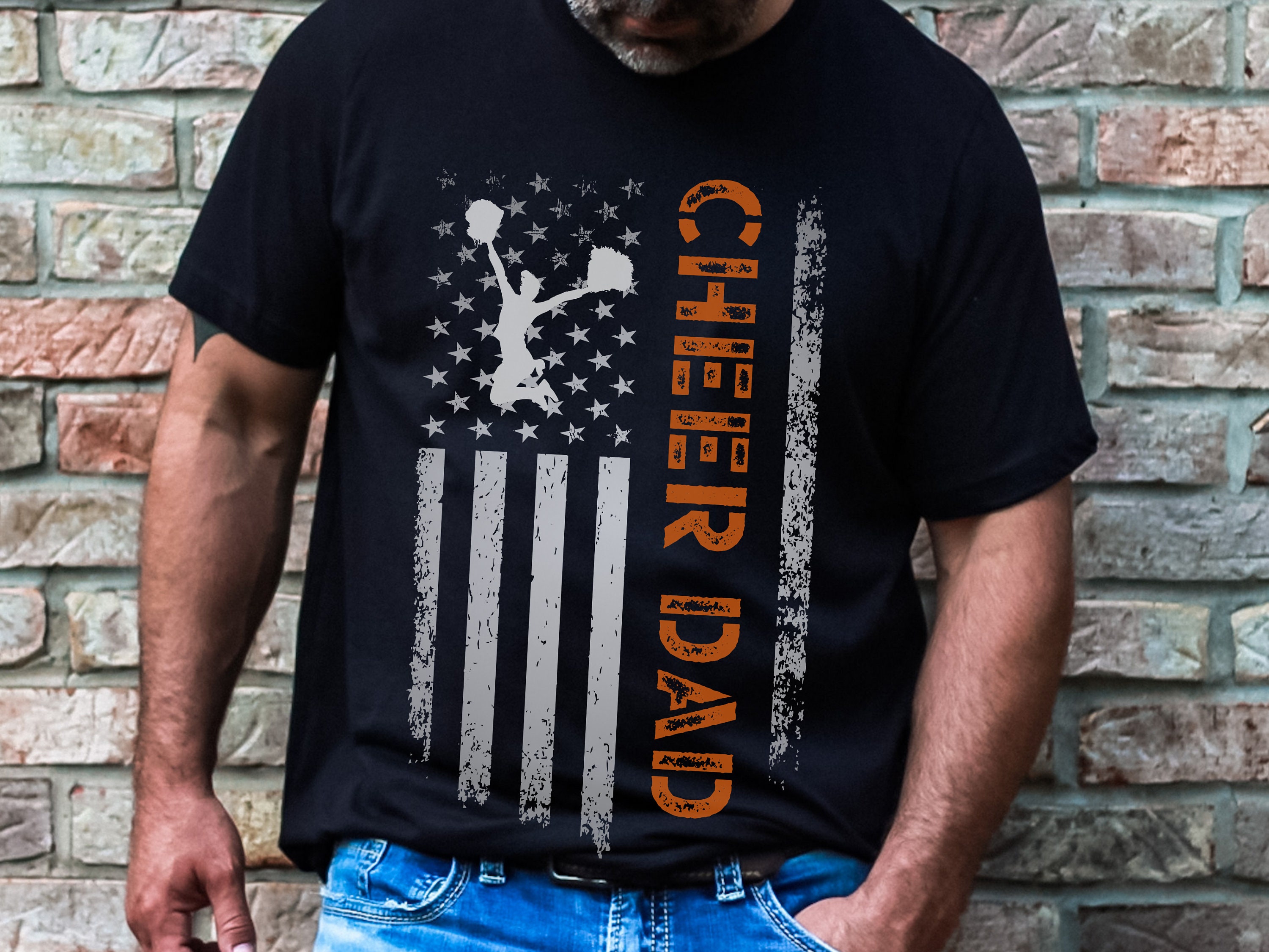 Cheer Dad Shirt, Shirt for Cheerleader Dad, Cheer Shirt, Patriotic ...