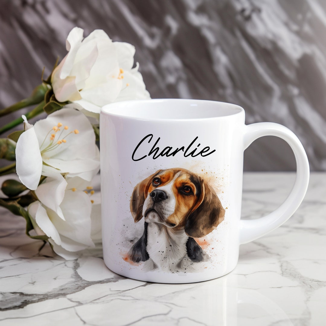 CUSTOM Beagle Dog Mug, Pet Name Mug Customizable, Dog Mug Gift, Pet ...