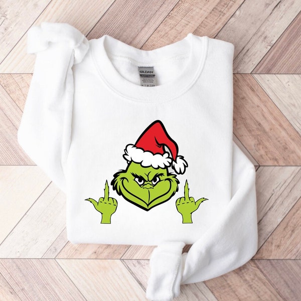 Grinch Middle Finger Shirt - Etsy