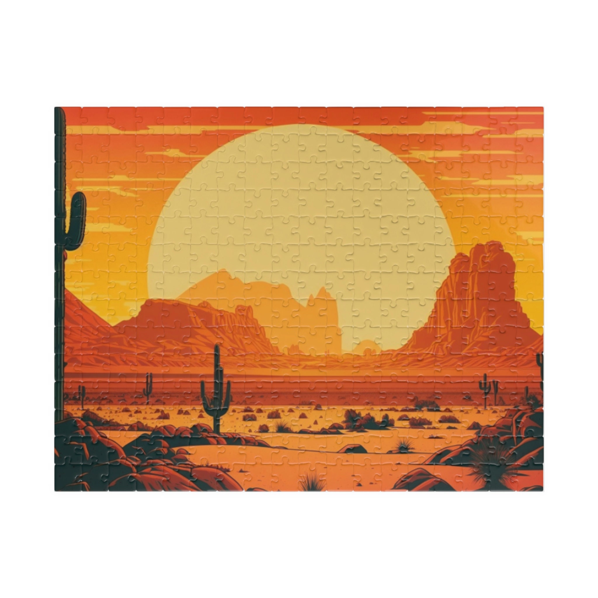 Jigsaw Puzzle, Retro Desert Sunset, 110/252/500/1014 Pieces - Etsy