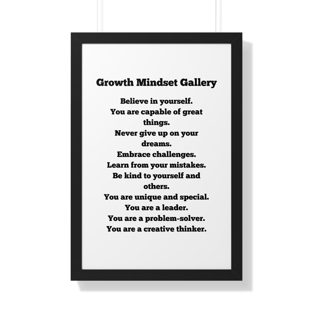 Positive Affirmations Framed Wall Art, Inspirational Poster ...