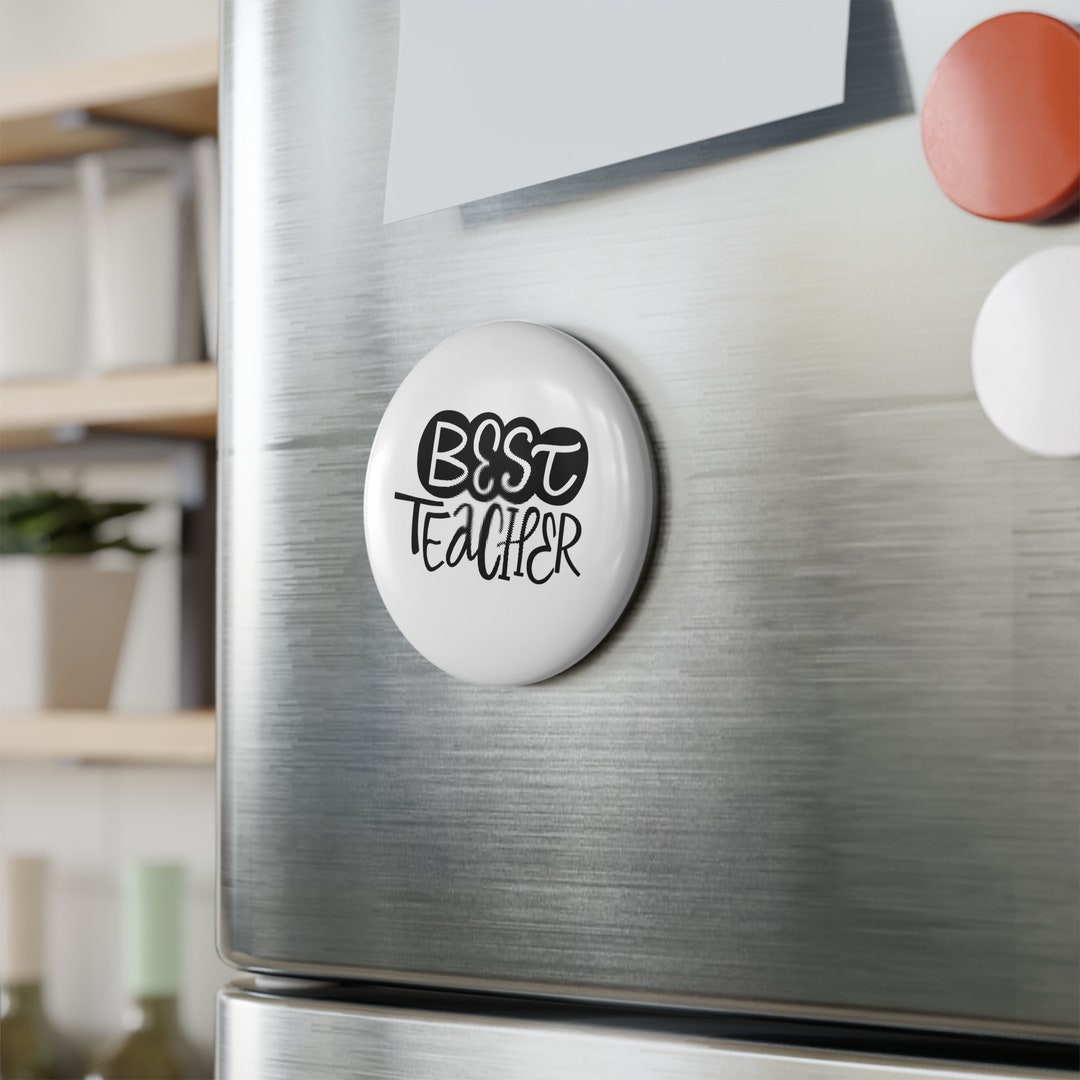 Best Teacher Button Magnet, Round 1 & 10 Pcs, Teacher Pin, Back to ...