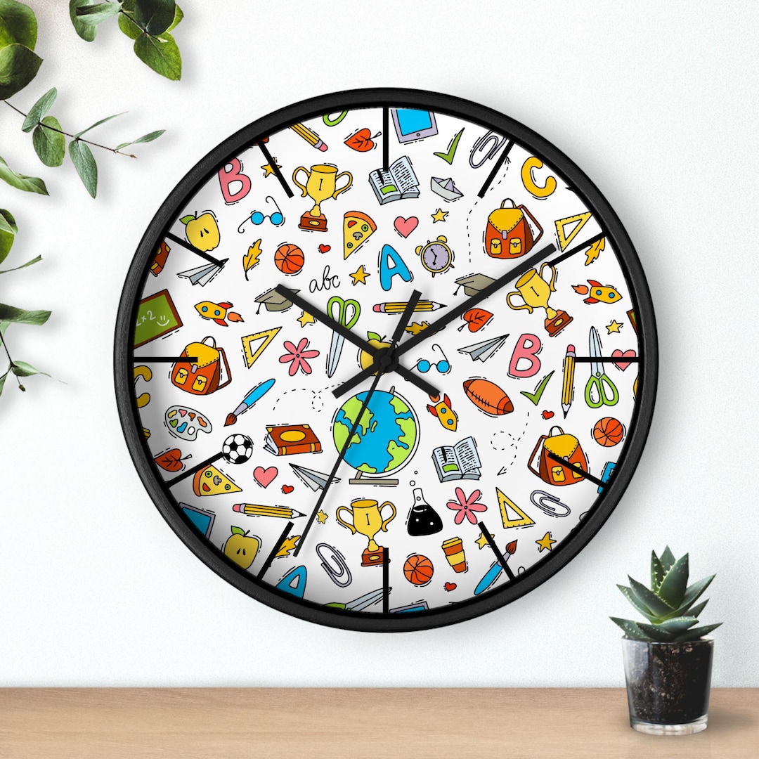 Colorful Classroom Wall Clock, Fun Educational Decor, Kids Room ...