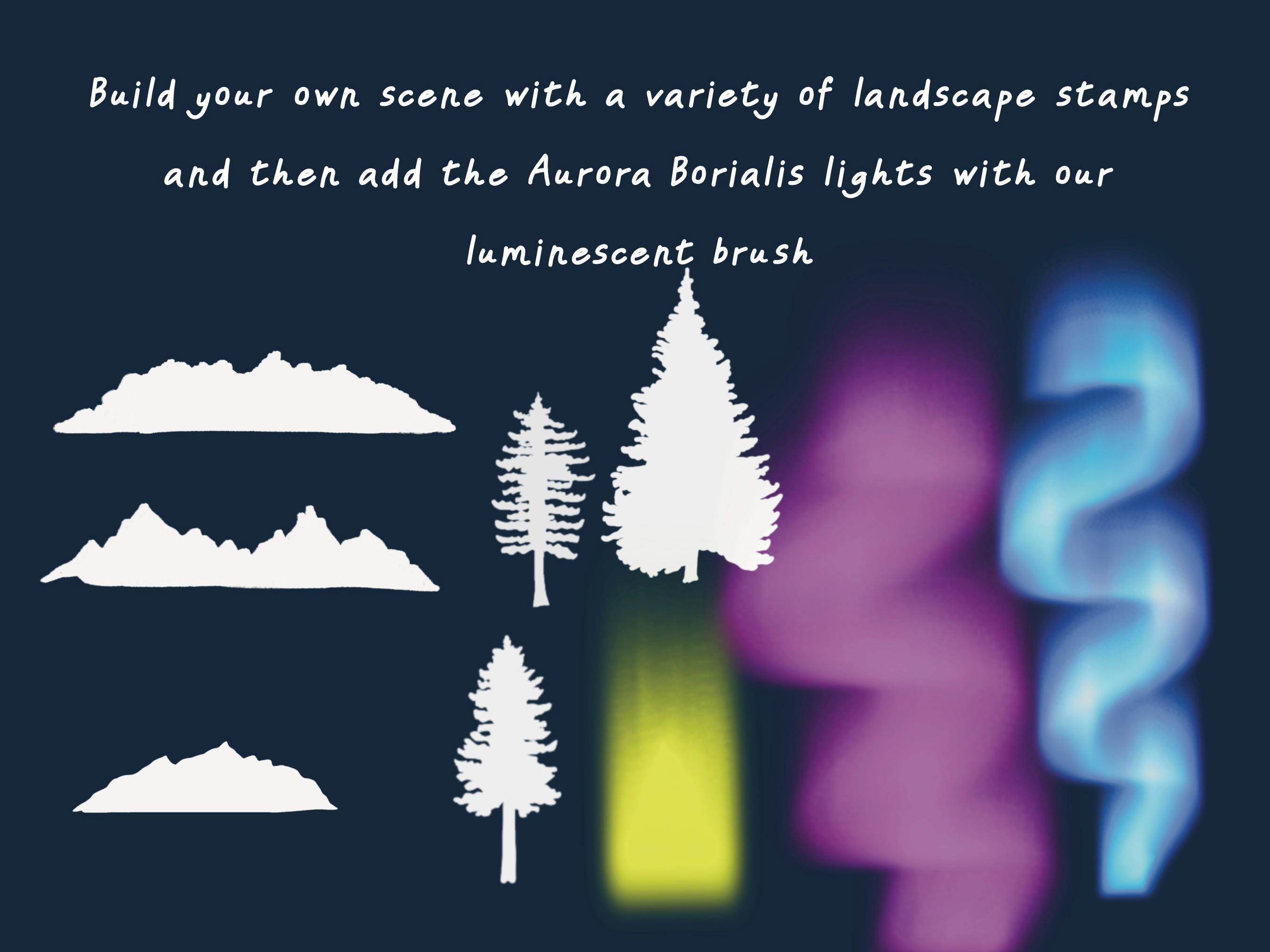 Northern Lights Procreate Brush Set Northern Lights Effects Procreate