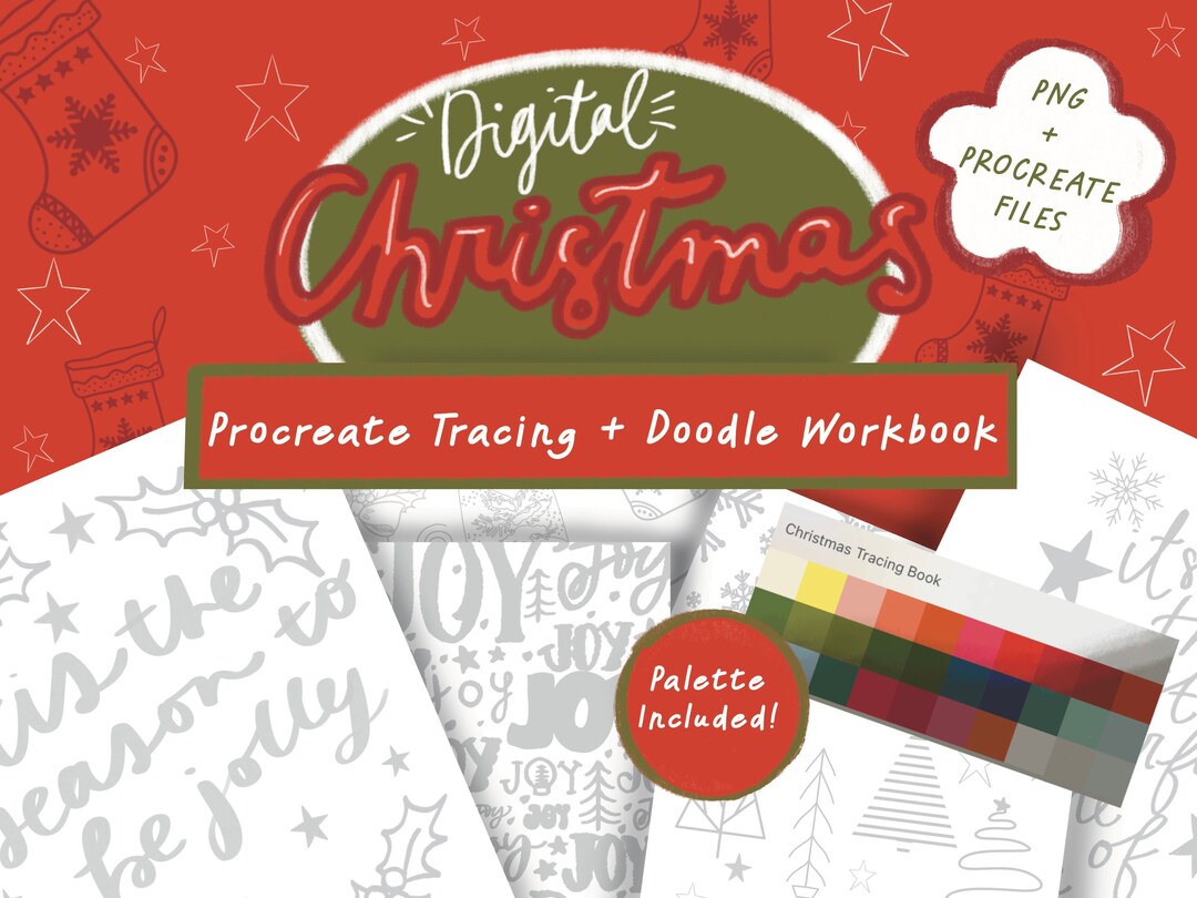 Christmas Procreate Tracing Book, iPad Tools, iPad Workbook, Procreate ...