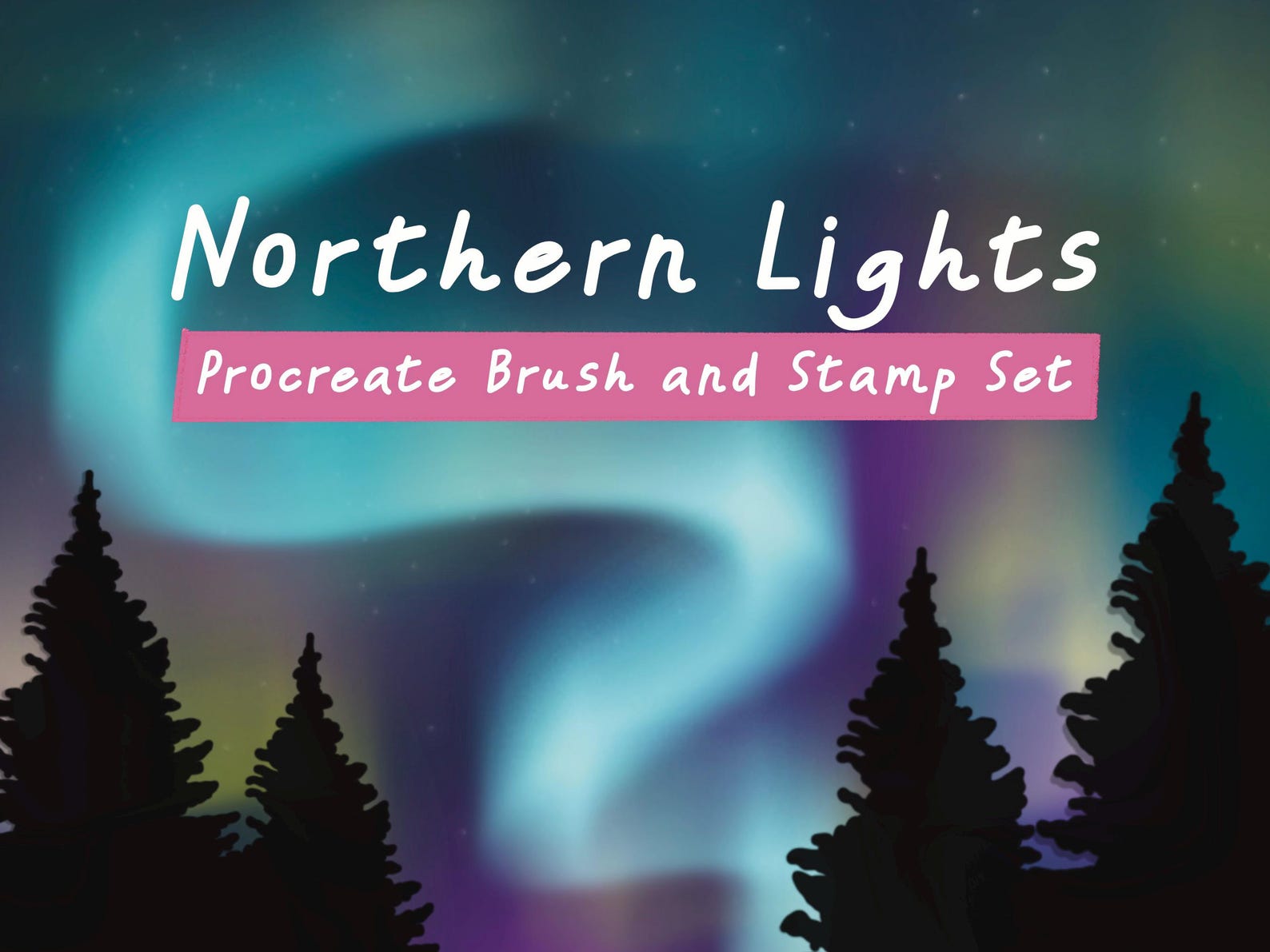 Northern Lights Procreate Brush Set Northern Lights Effects Procreate