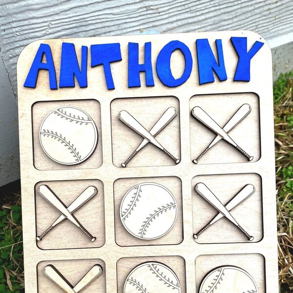 Baseball Tic Tac Toe - Etsy