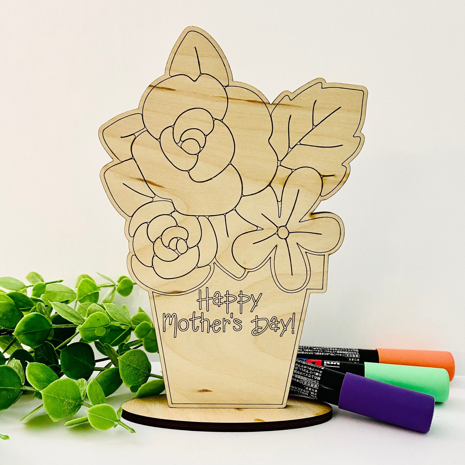 Mothers-day-diy-paint-flower-bouquet-woodgrainandbeam - Etsy