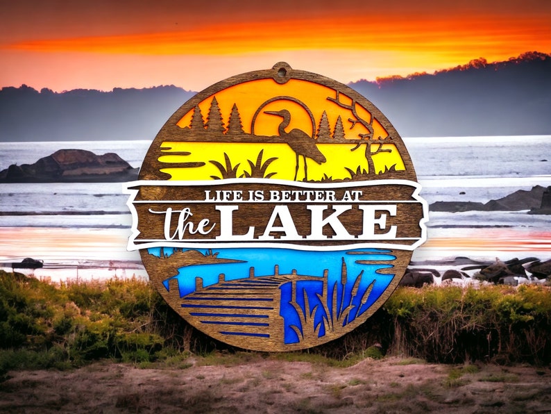 Rustic Lake Door Hanger Welcome Sign - Etsy