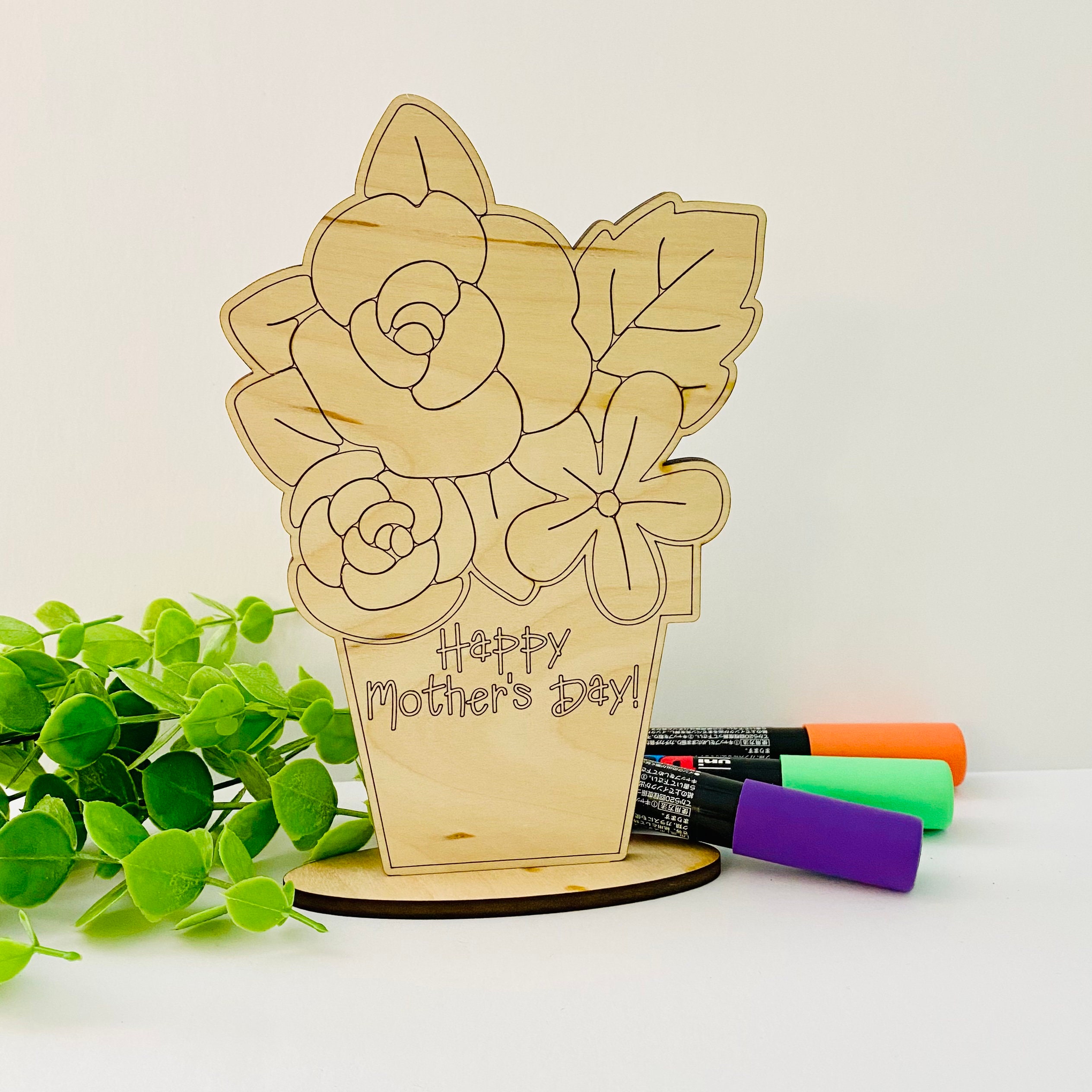 Mothers-day-diy-paint-flower-bouquet-woodgrainandbeam - Etsy