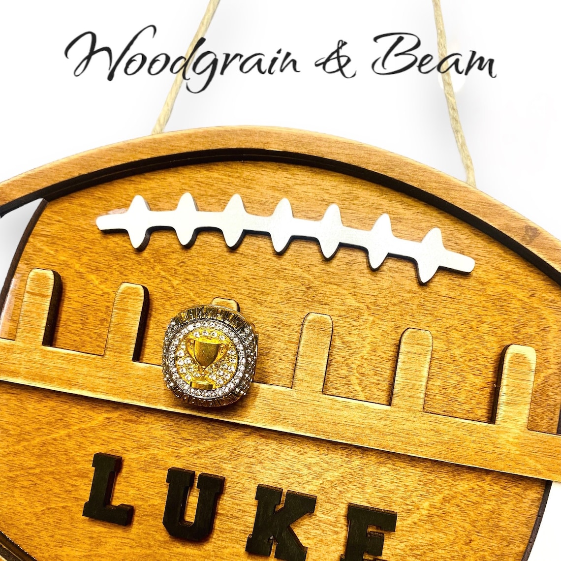 Football Championship Ring Display Plaque - Etsy
