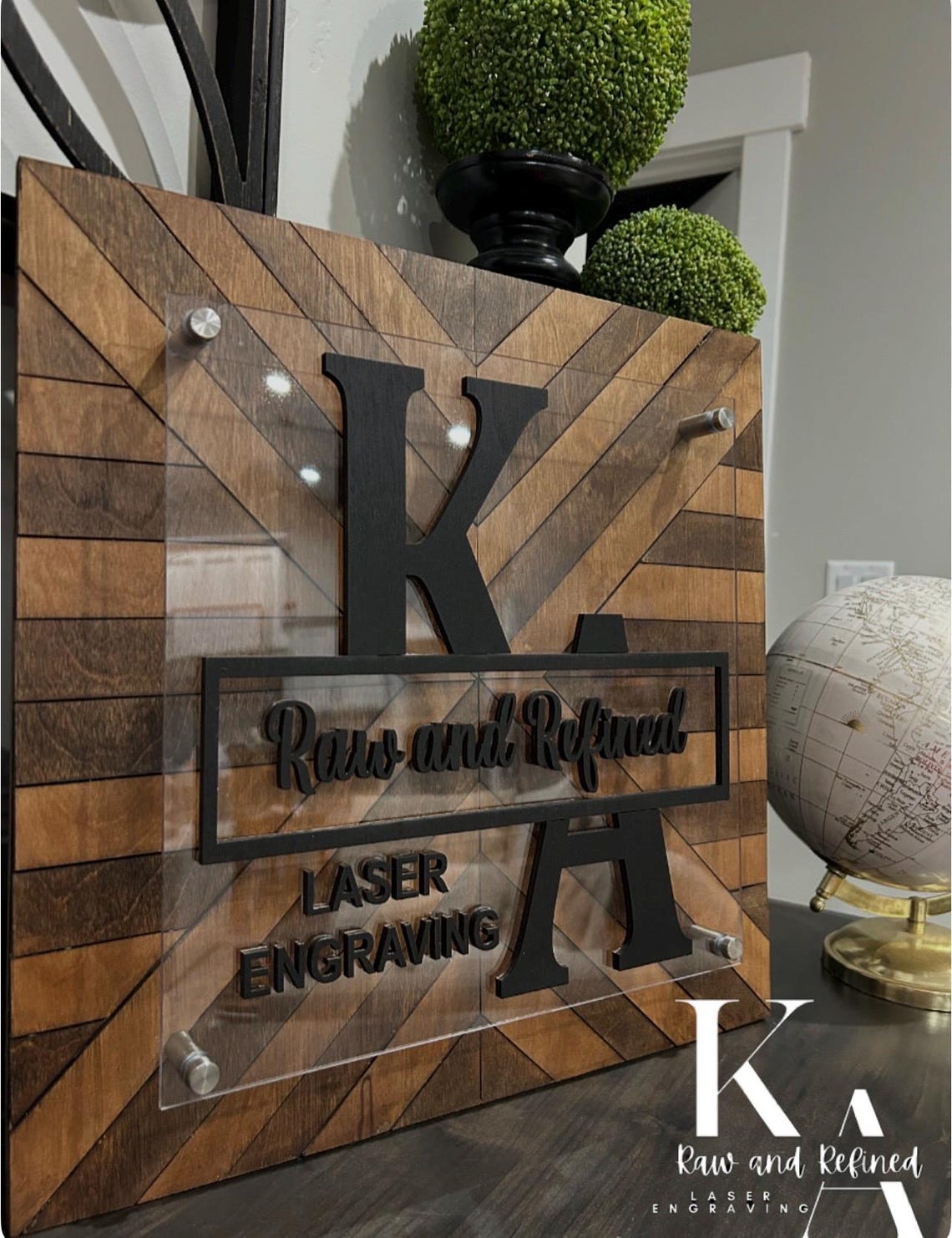 Acrylic Overlay on Wood Business Sign - Etsy