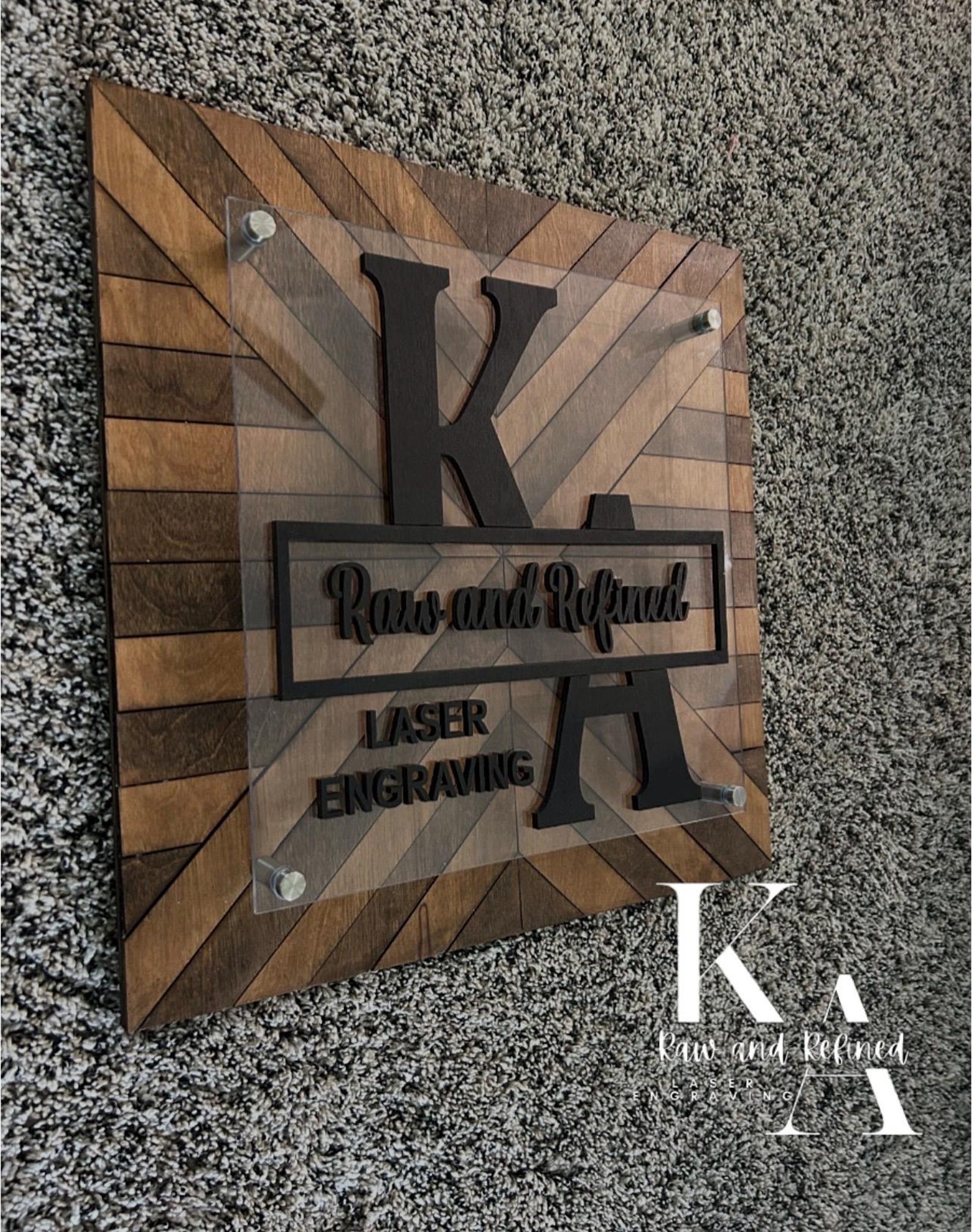 Acrylic Overlay on Wood Business Sign 16x16” - Etsy