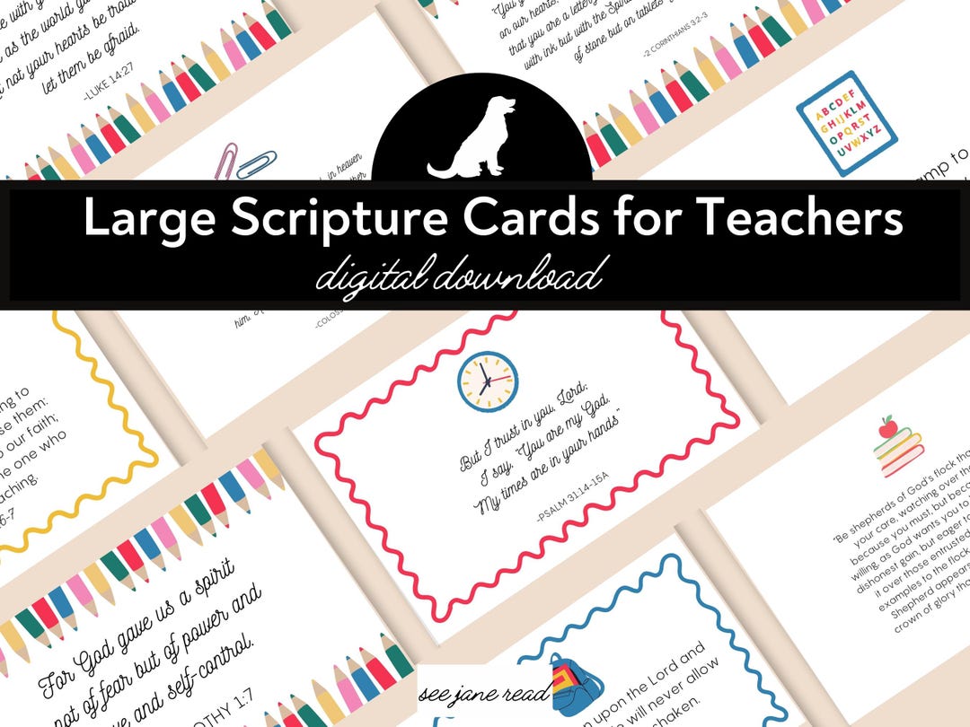 Large Scripture Cards for Teachers - Etsy