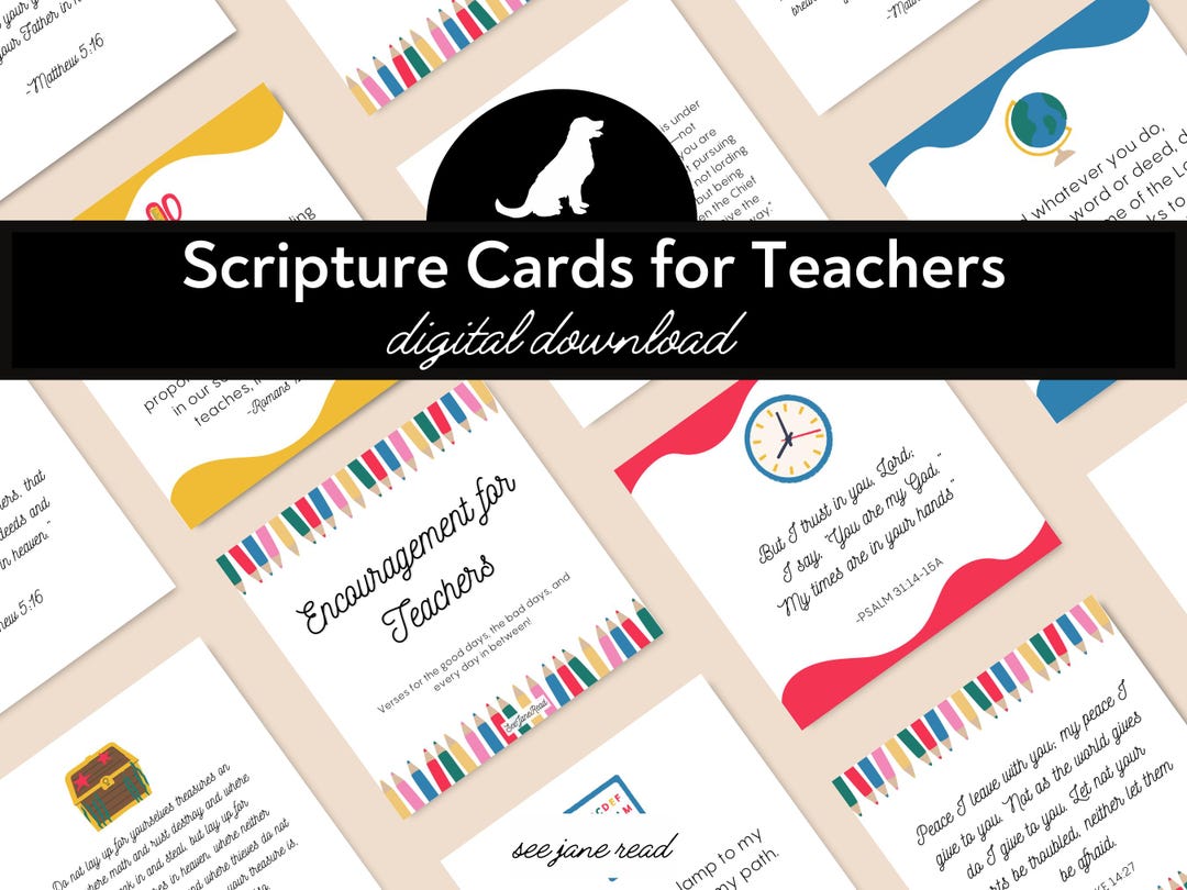 Scripture Cards for Teachers: Digital Download - Etsy