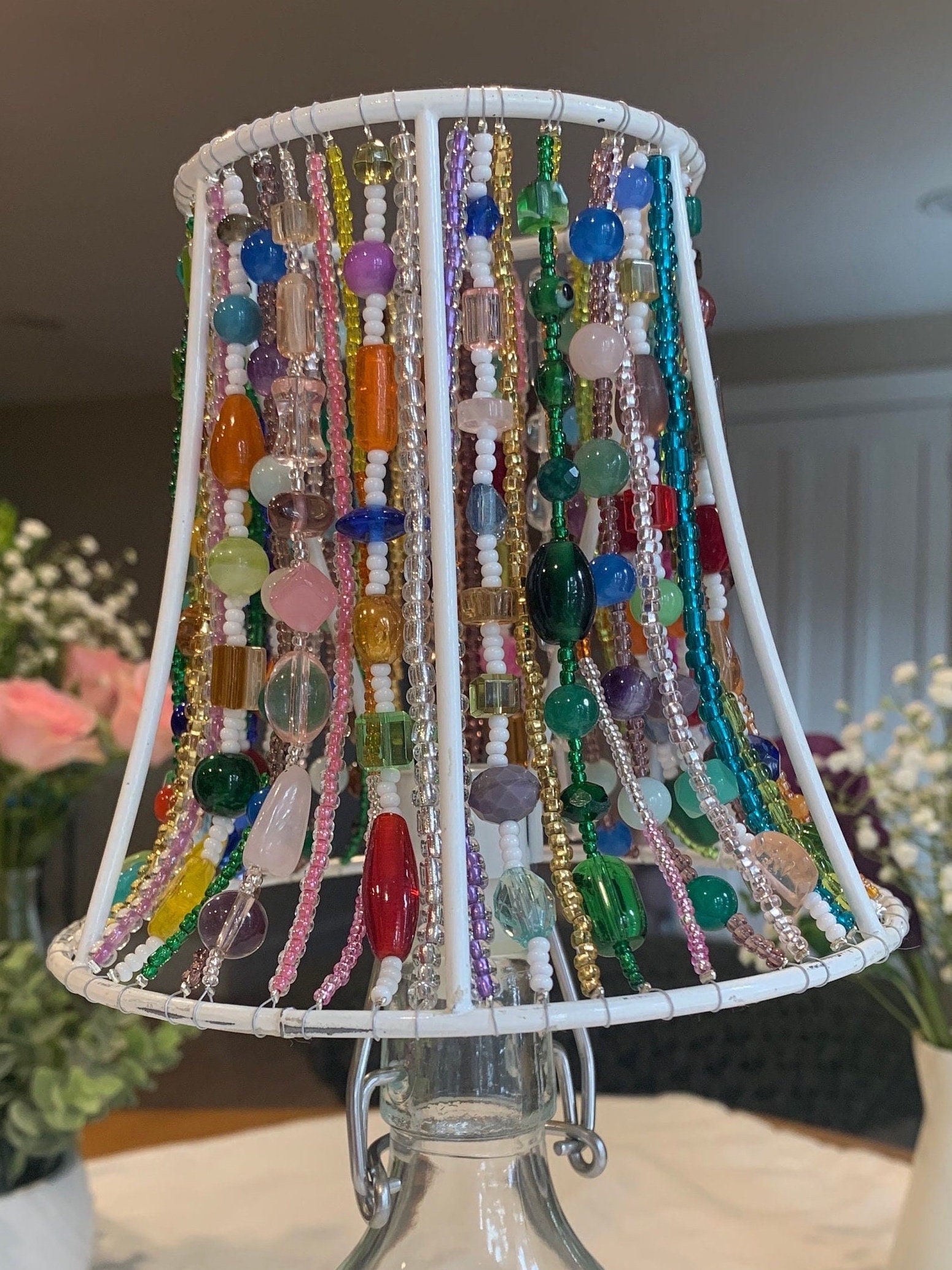 Handcrafted Beaded Lampshade - Etsy