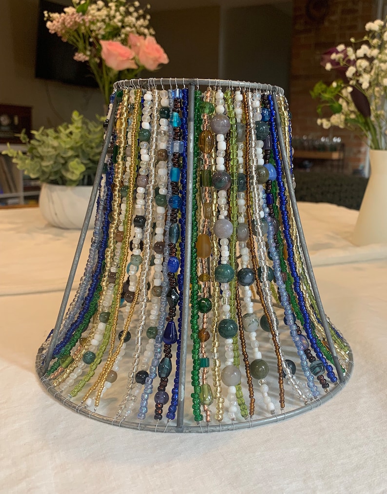 Handcrafted Beaded Lampshade - Etsy