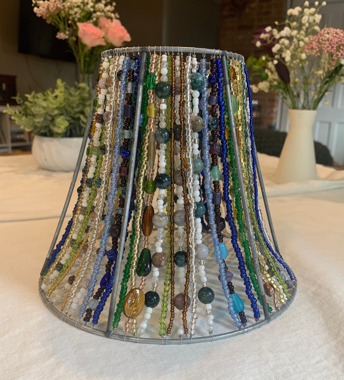 Handcrafted Beaded Lampshade - Etsy