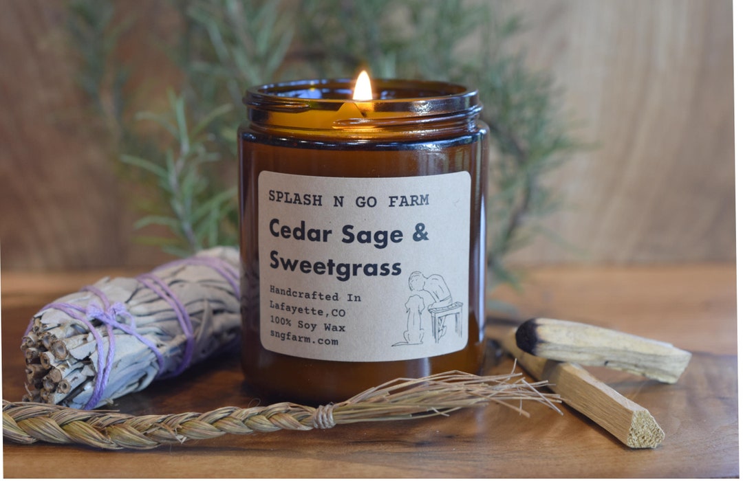 Cedar Sage & Sweetgrass Soy Candle New Best Candles 100% Soy Wax Eco ...