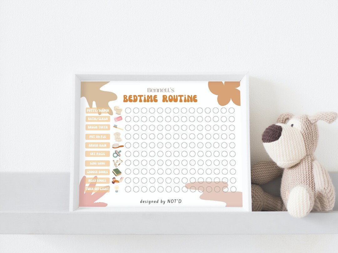 Kids Bedtime Routine Chart, Nighttime Routine Chart, Night Chores, Bed ...
