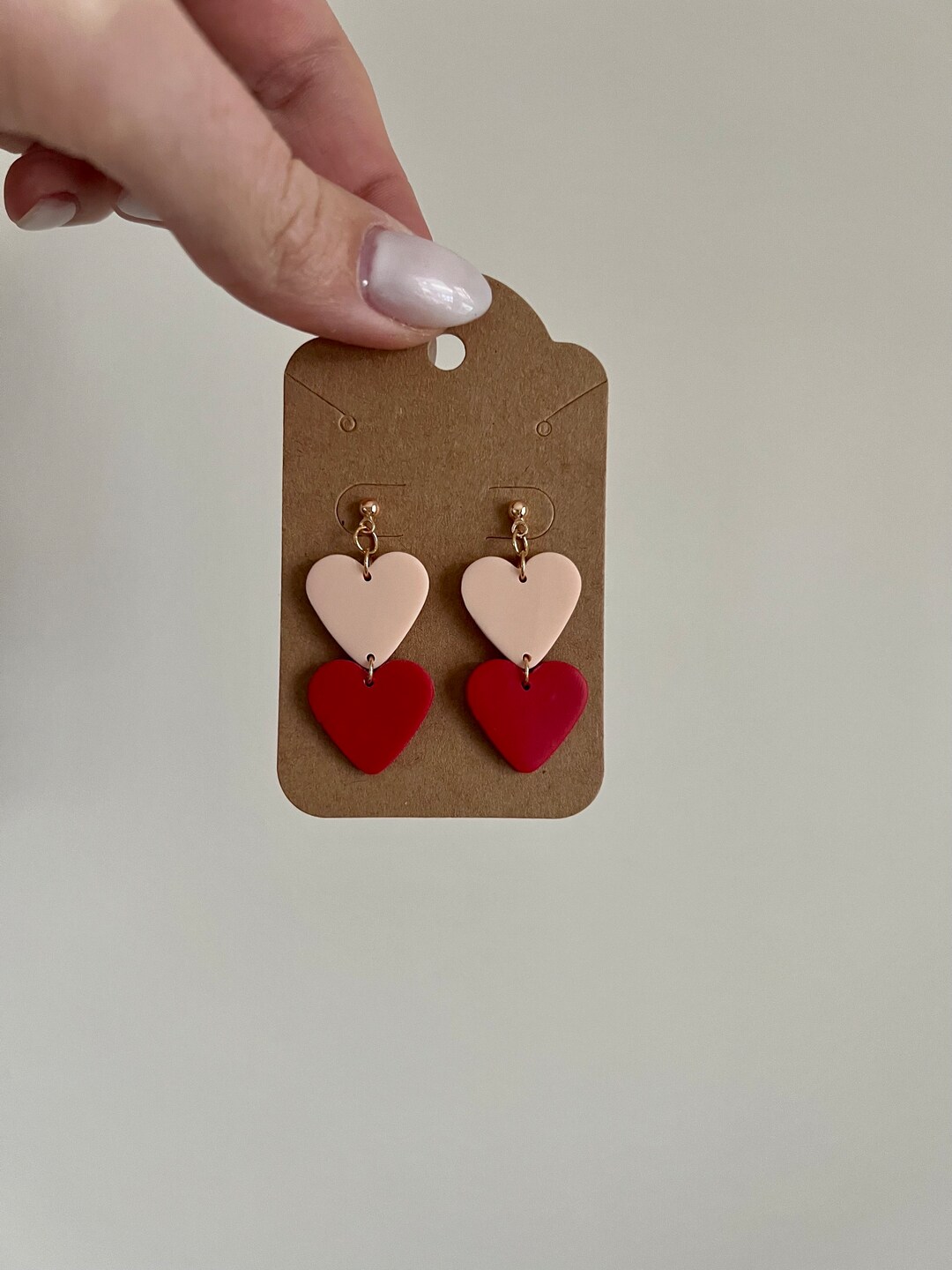 Polymer Clay Earrings - Heart Dangle (short) - Etsy Canada