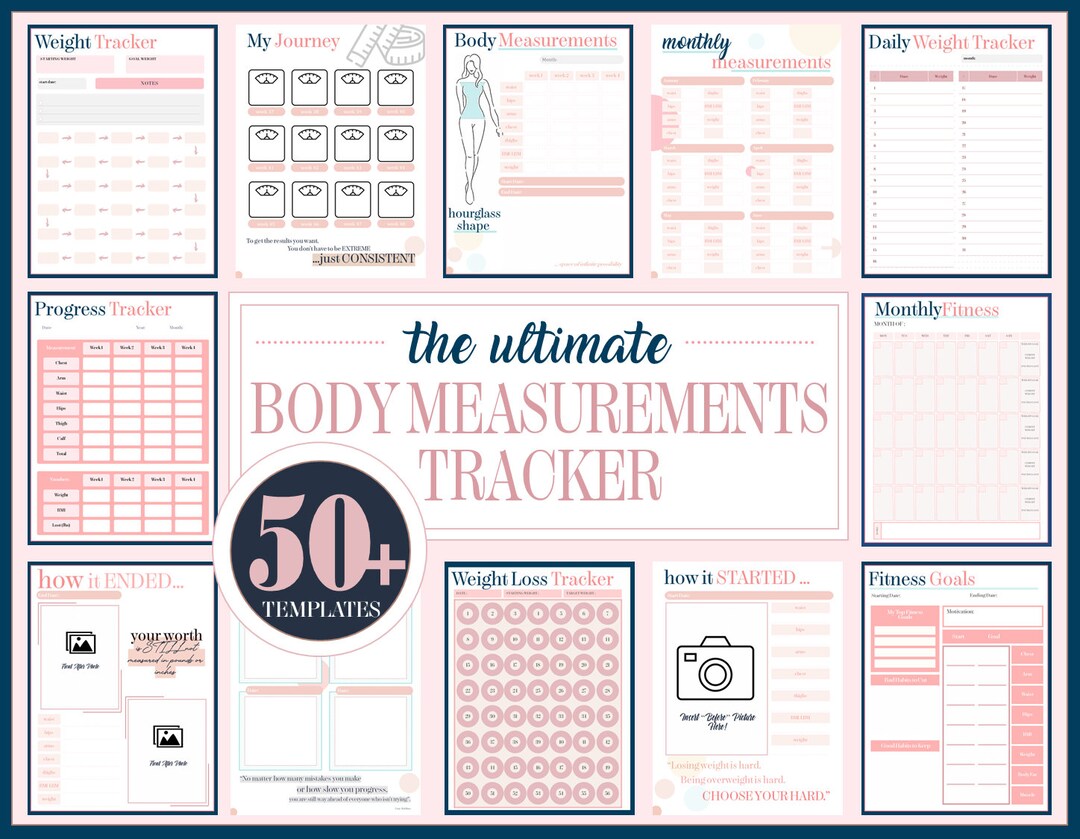 Ultimate Body Measurements Tracker, Planner and Templates Instant ...