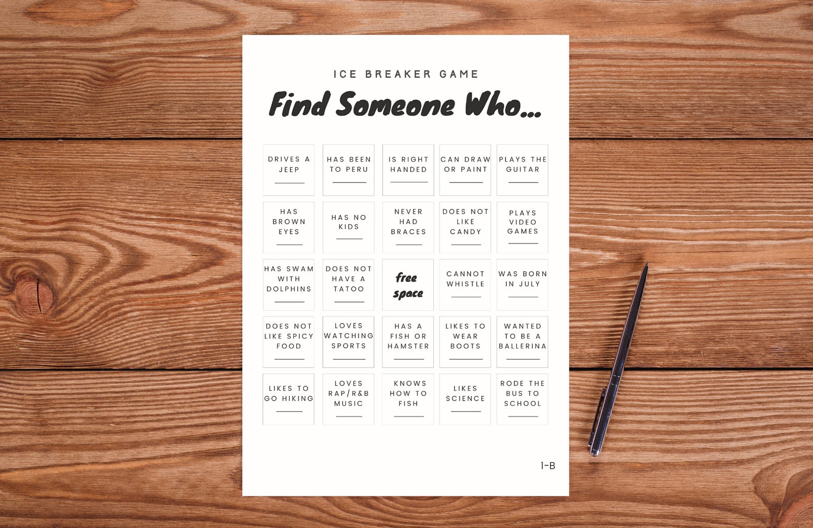 BINGO Ice Breaker Game - Find Someone Who Edition Digital Download ***2 ...