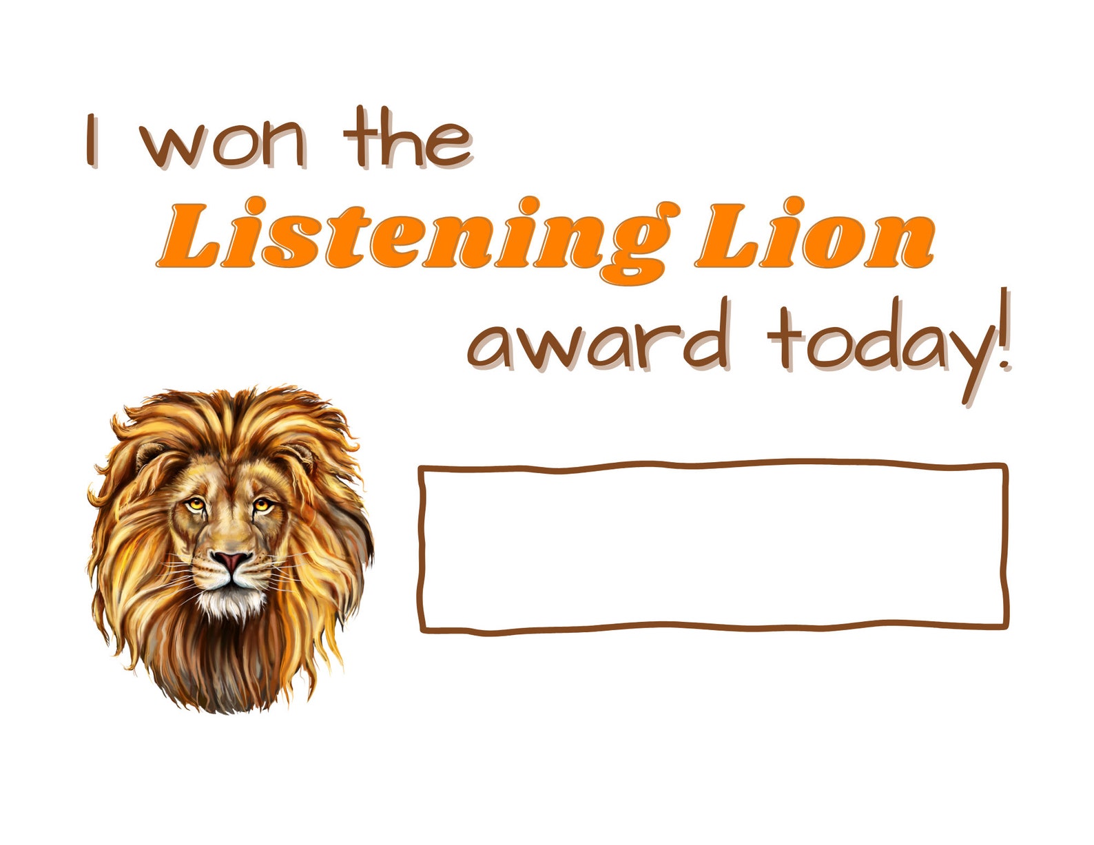 Listening Lion - Print for Your Classroom! Laminate and Write in EXPO ...