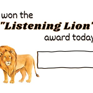 Listening Lion - Print for Your Classroom! Laminate and Write in EXPO ...