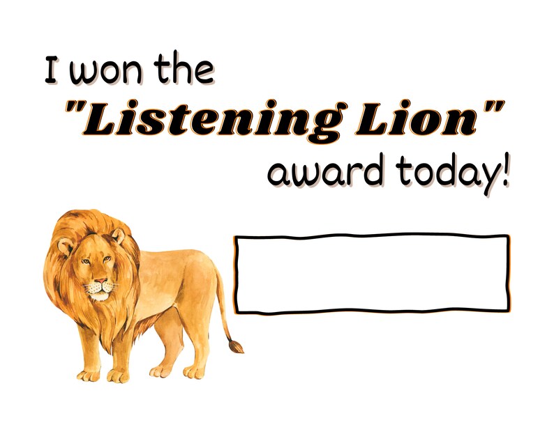 Listening Lion - Print for Your Classroom! Laminate and Write in EXPO ...