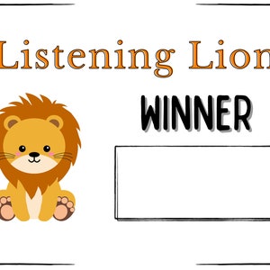 Listening Lion - Print for Your Classroom! Laminate and Write in EXPO ...