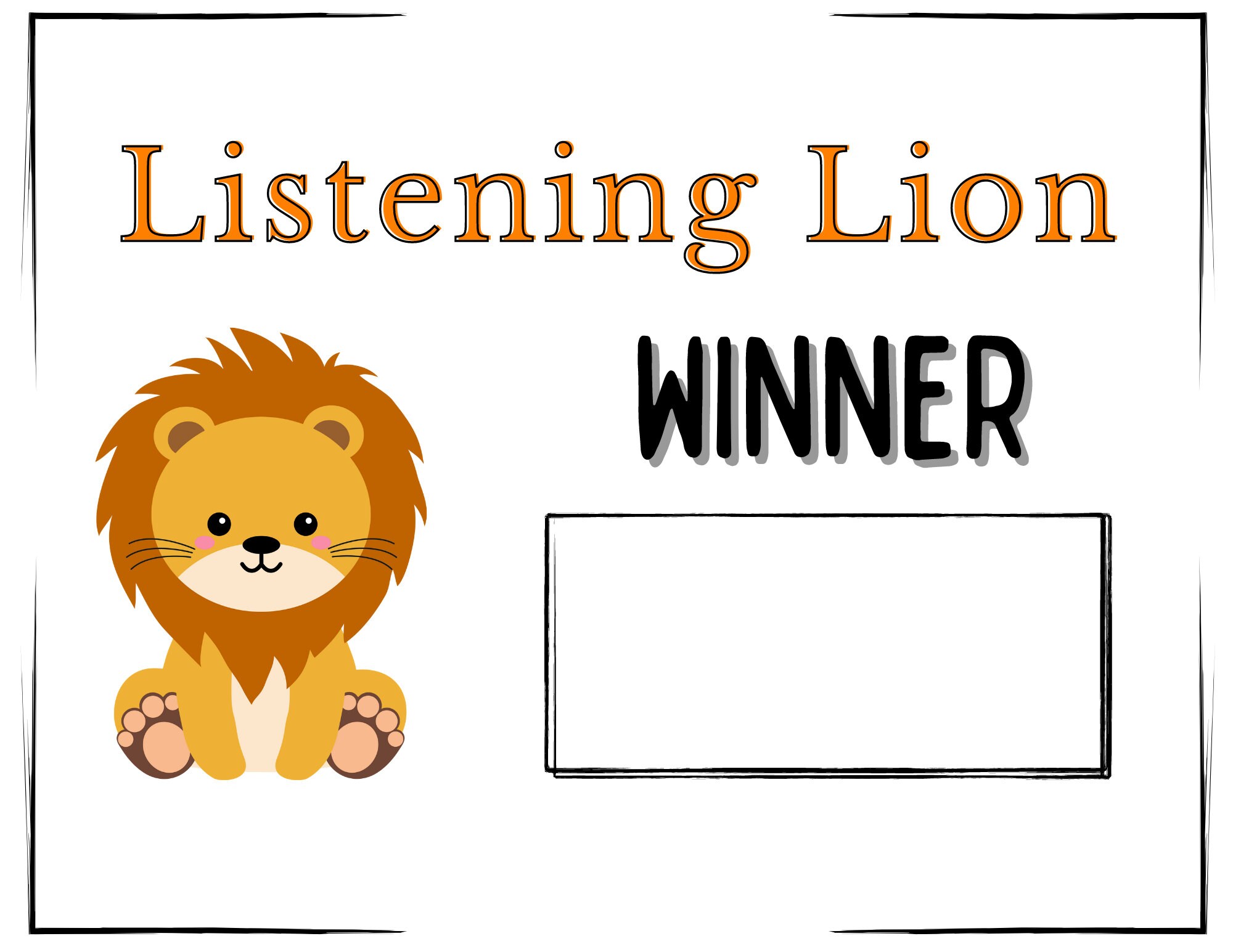 Listening Lion Print for Your Classroom Laminate and Write in EXPO ...