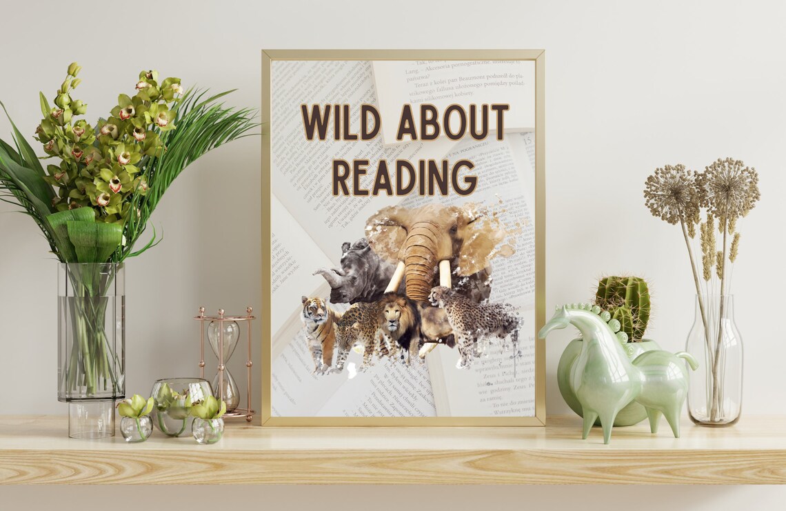 Poster PDF Wild About Reading 18 X 24 Digital Download - Etsy