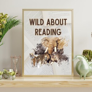 Poster PDF - Wild About Reading - 18" X 24" - Digital Download - Etsy