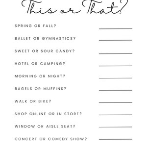 Ice Breaker Game - This or That Edition Digital Download - Etsy