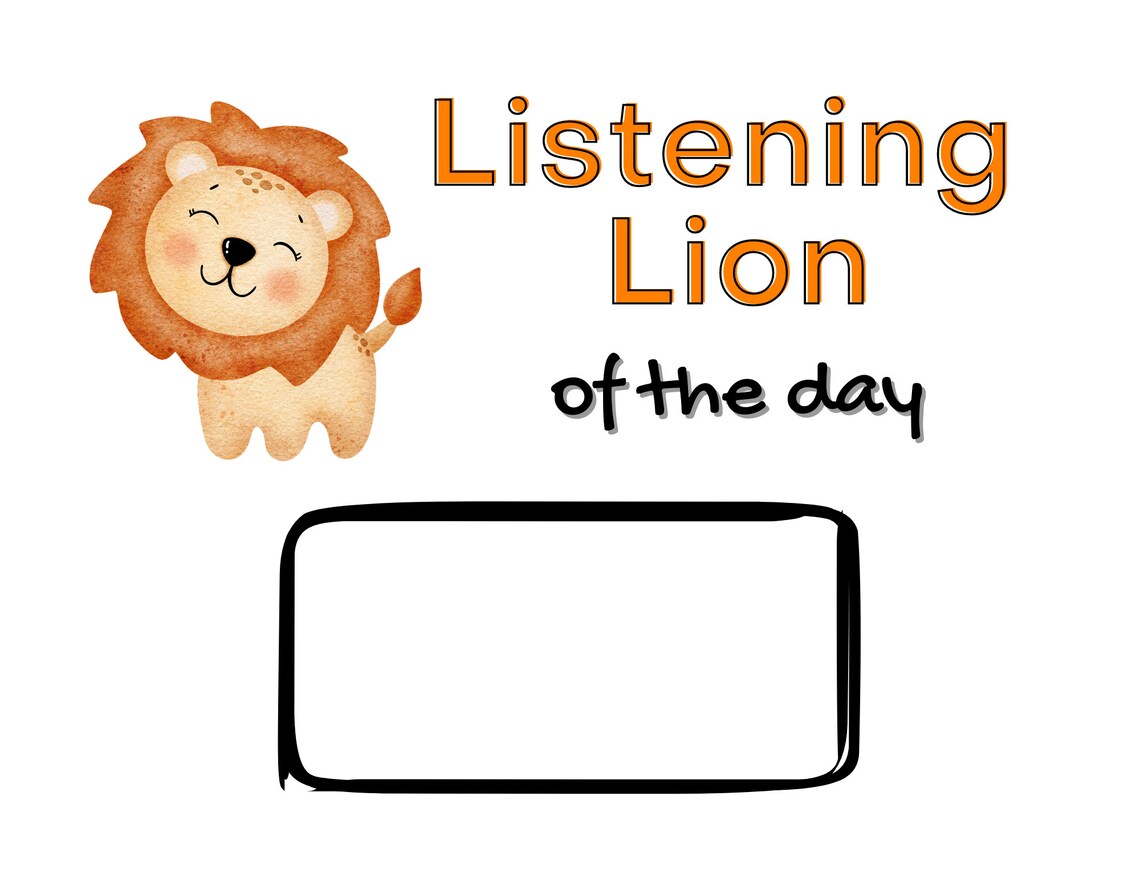 Listening Lion - Print for Your Classroom! Laminate and Write in EXPO ...