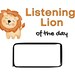 Listening Lion - Print for Your Classroom! Laminate and Write in EXPO ...