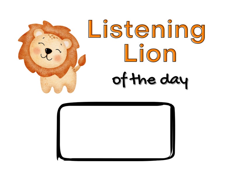 Listening Lion - Print for Your Classroom! Laminate and Write in EXPO ...