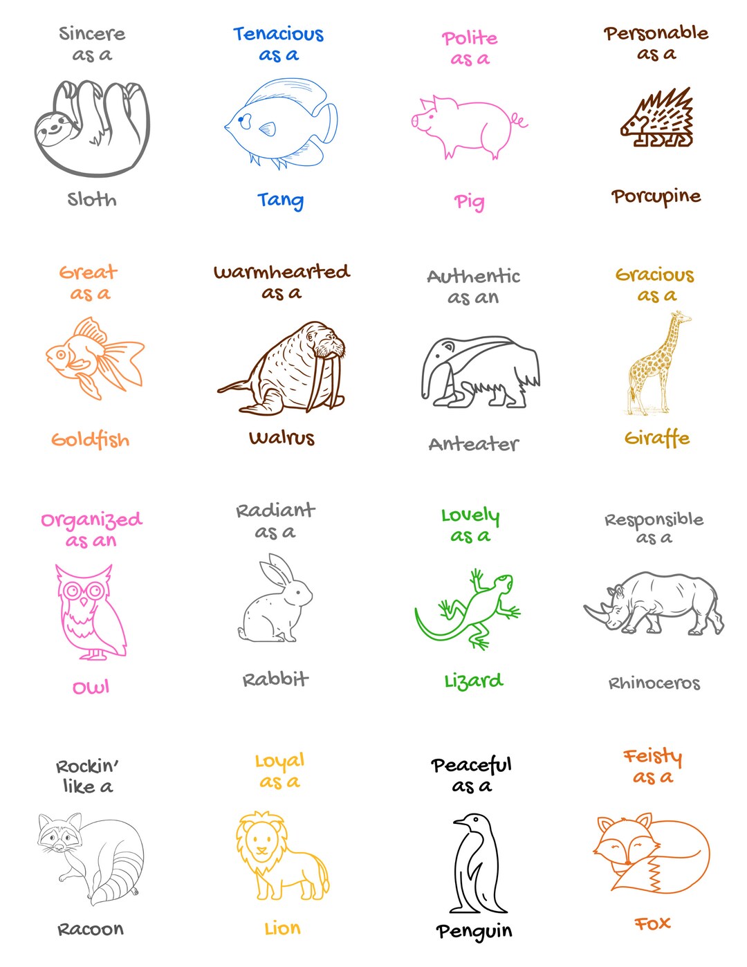 Brag Tags Animal Comparisons Set 6C Hand Out to Students - Etsy