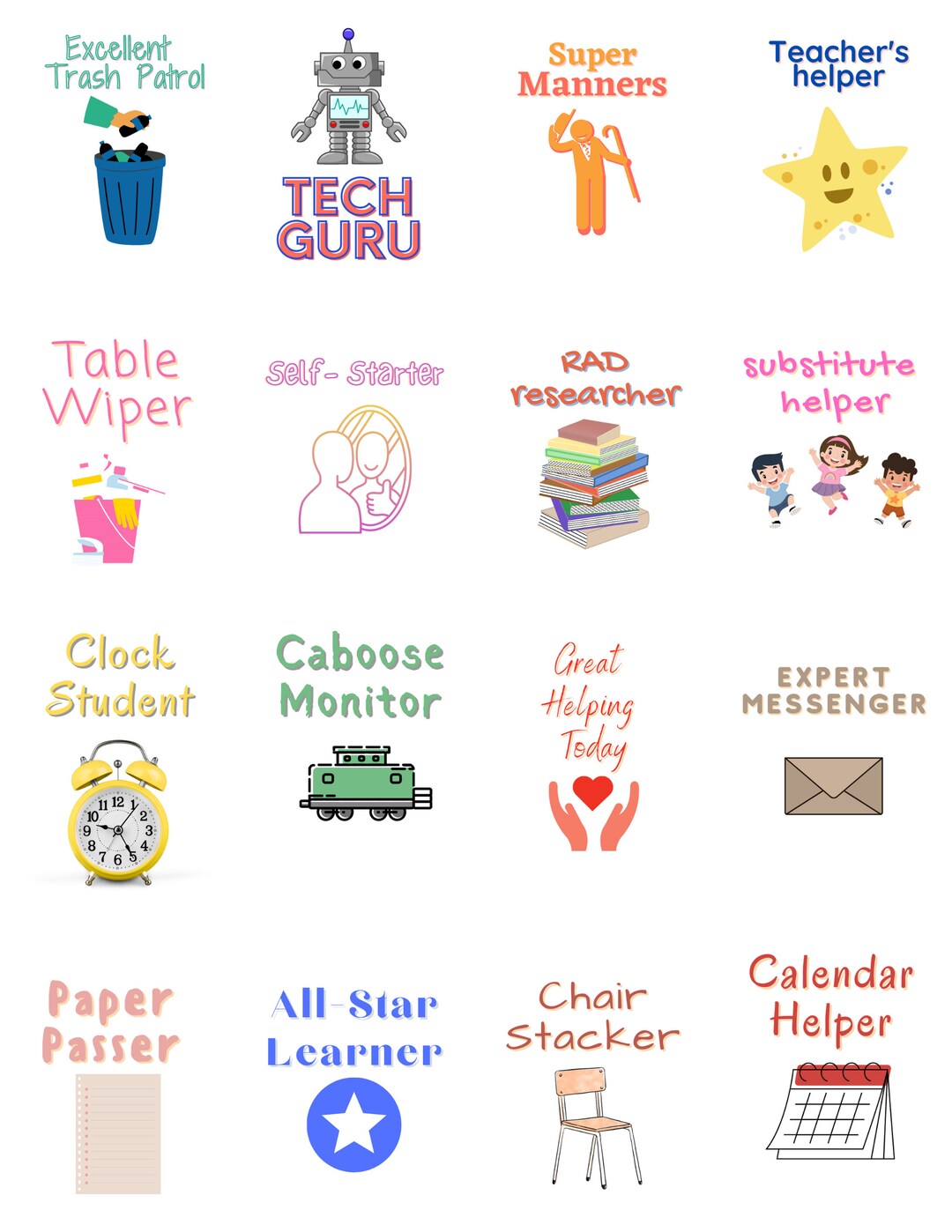 Brag Tags - School Helper Jobs in Class - Hand Out to Deserving ...