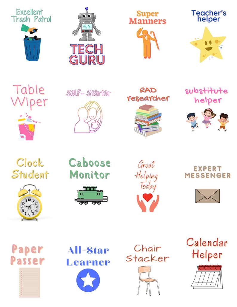 Brag Tags - School Helper Jobs in Class - Hand Out to Deserving ...