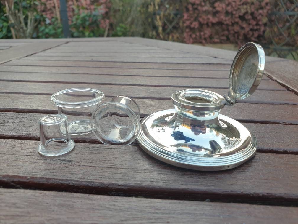 Replacement Clear Glass Flanged Inkwell Liner for Ink Bottles / Capstan ...