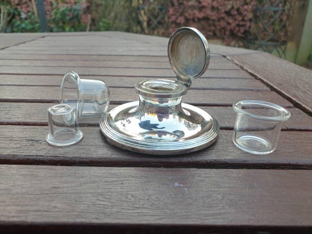 Replacement Clear Glass Flanged Inkwell Liner for Ink Bottles / Capstan ...