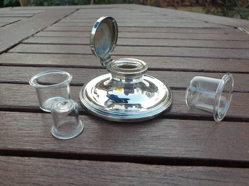 Replacement Clear Glass Flanged Inkwell Liner for Ink Bottles / Capstan ...