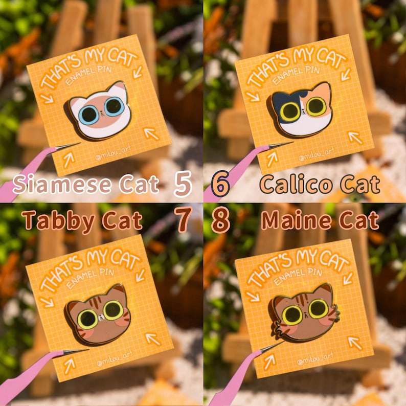 Cute Cat Face Enamel Pin | "that's My Cat" Series - Etsy