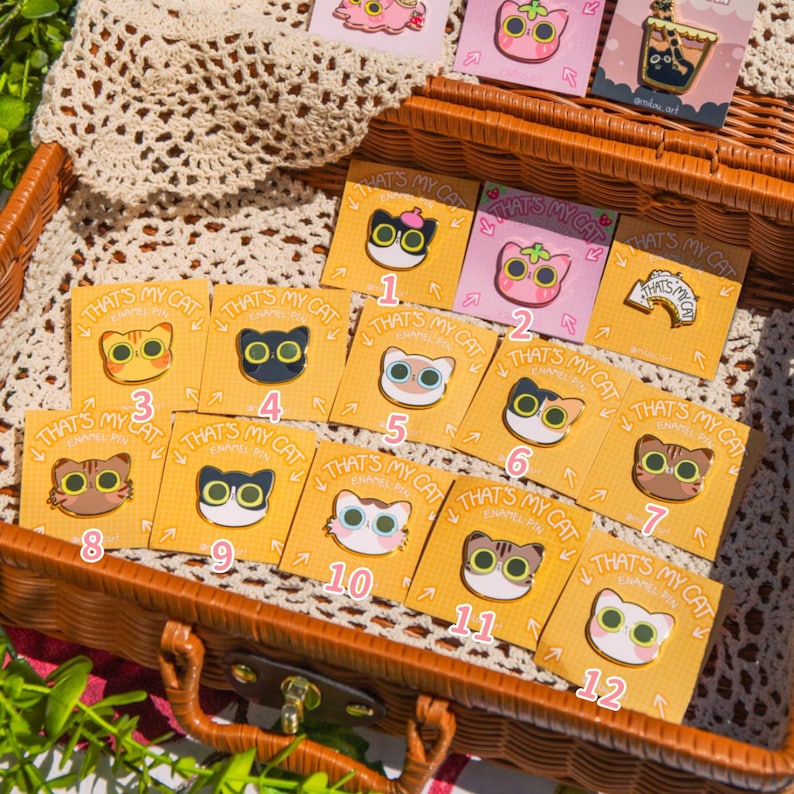 Cute Cat Face Enamel Pin | Which One is Your Kitty? | That's My Cat ...
