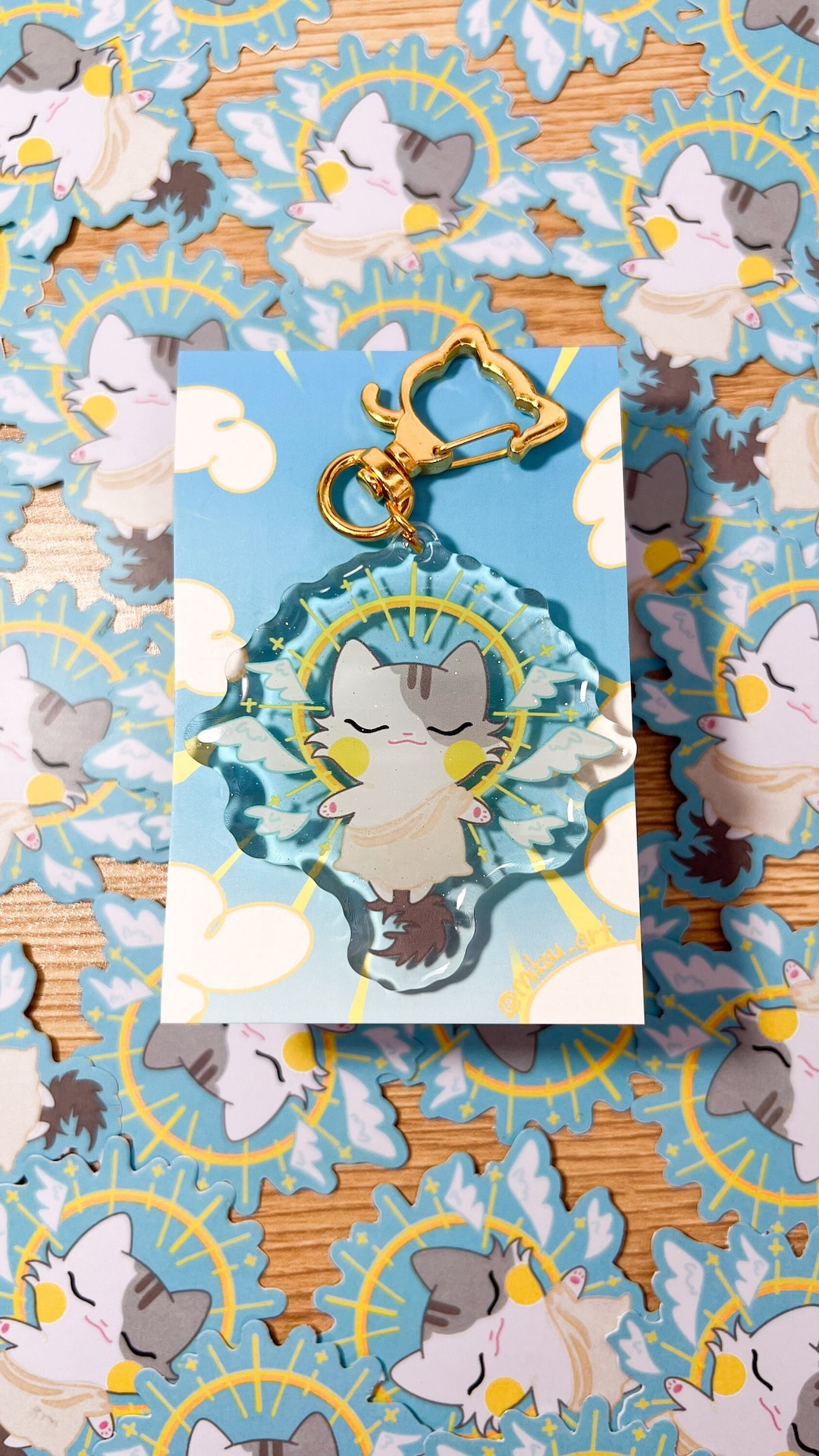 Kitty God Epoxy Acrylic Keychain/charm | Mikou Original Art - Etsy