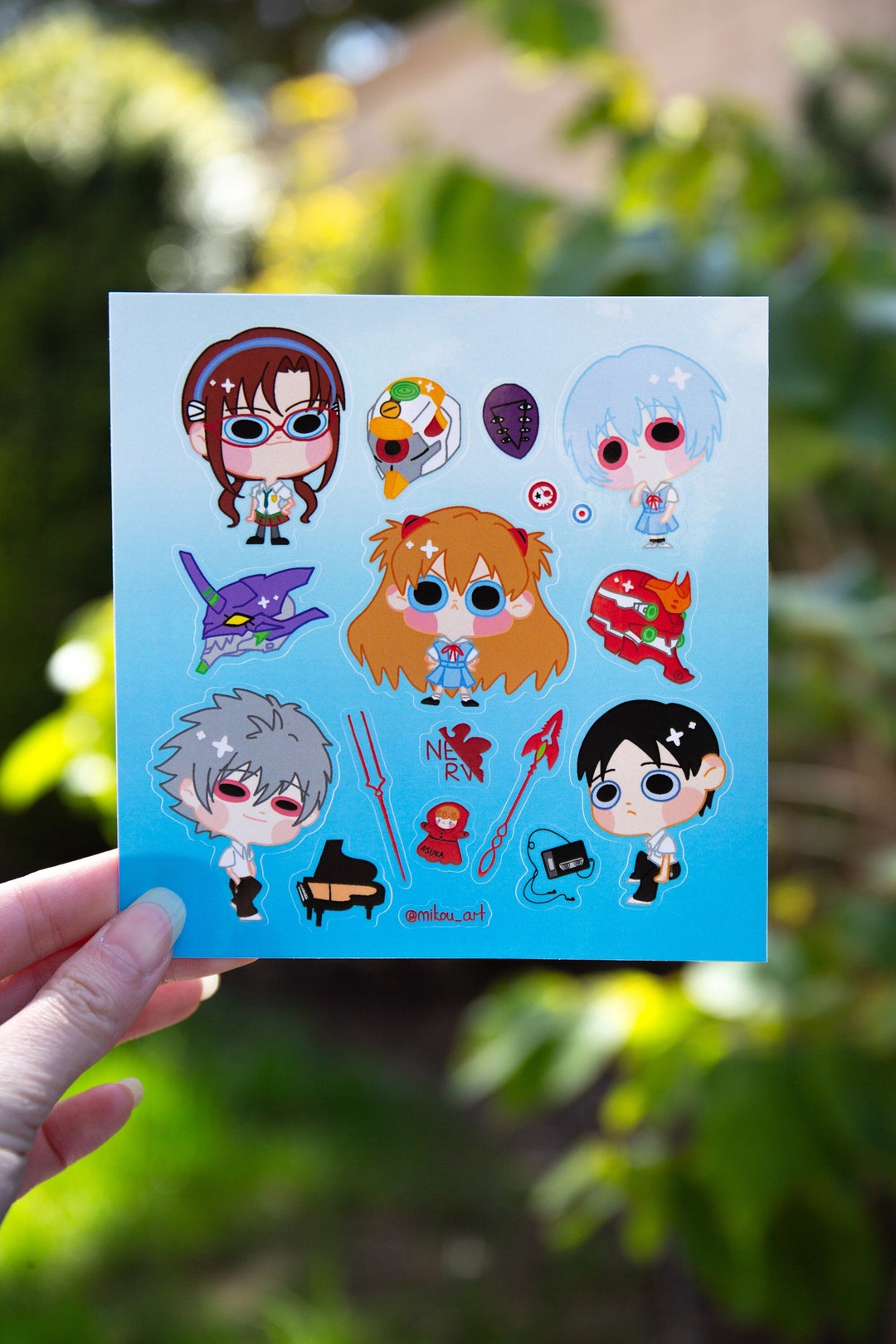 Sticker Sheet EVA Character Collage 5.5x5.5 Inch Waterproof & Fade ...